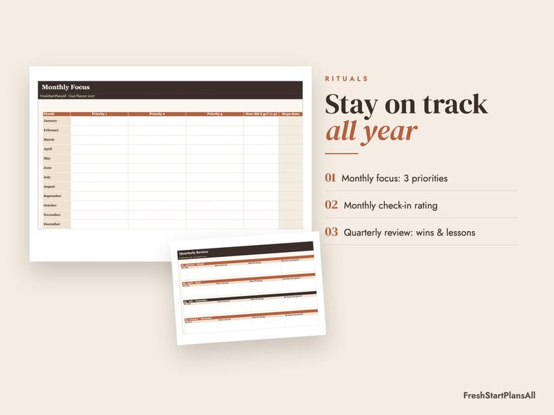 2027 Goal Planner Spreadsheet Google Sheets Excel, New Year Goal ...