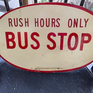 Vintage Bus Stop Sign - Etsy