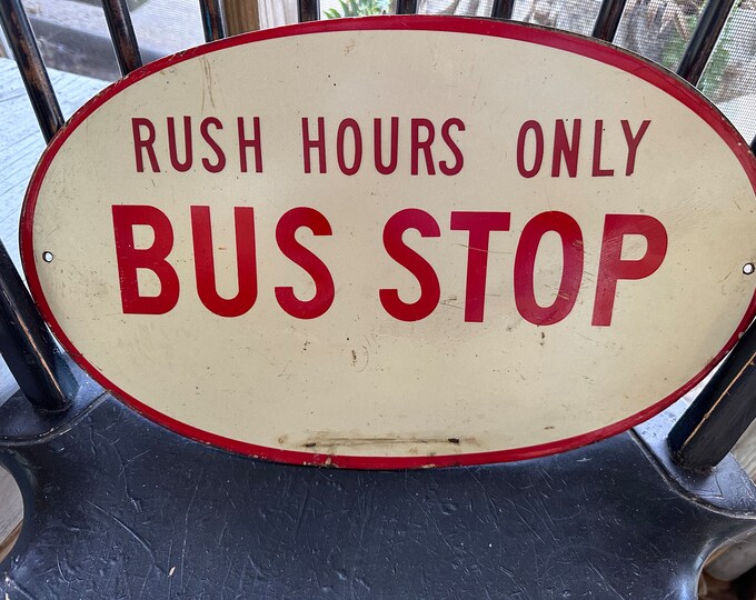 Vintage Bus Stop Sign - Etsy