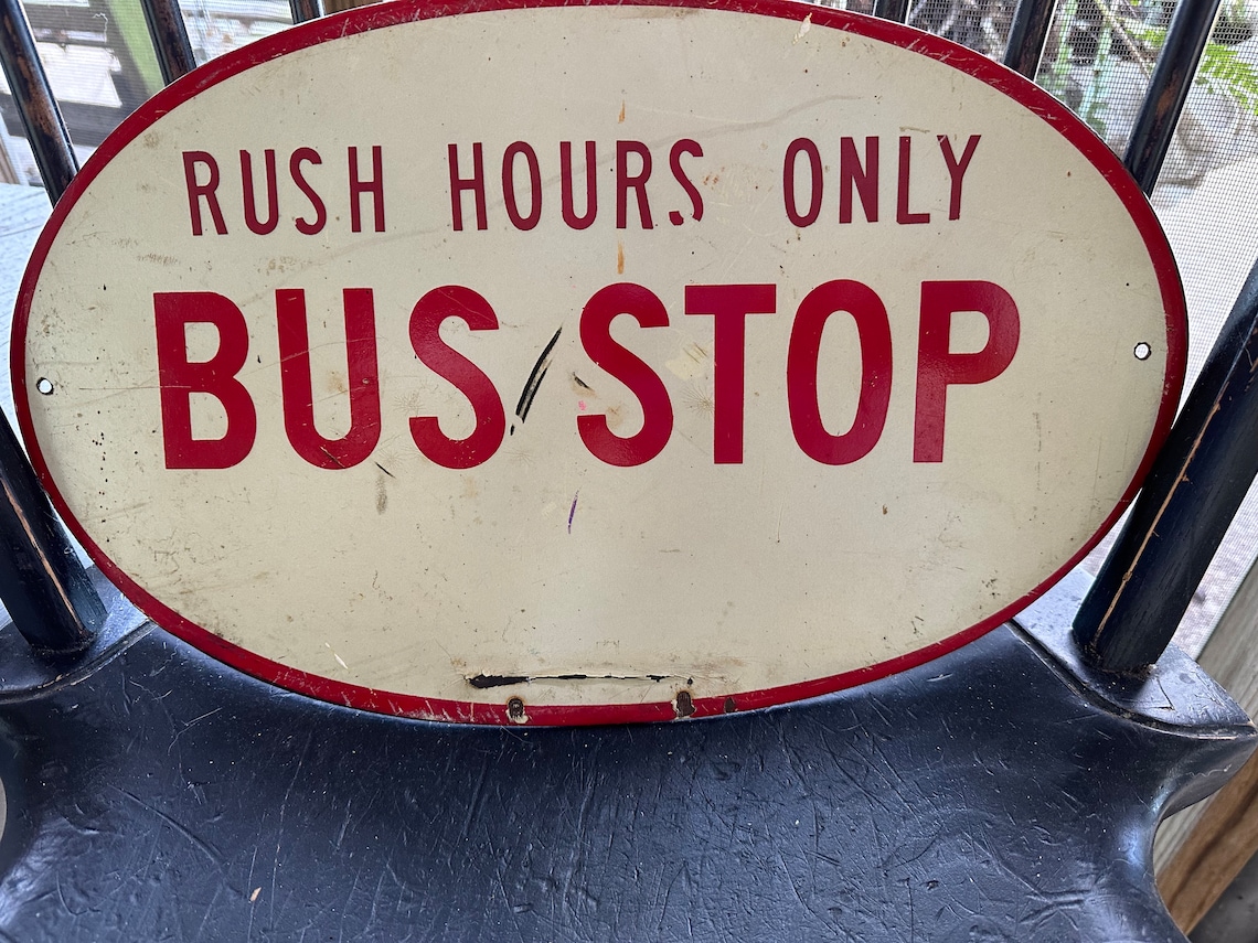 Vintage Bus Stop Sign - Etsy