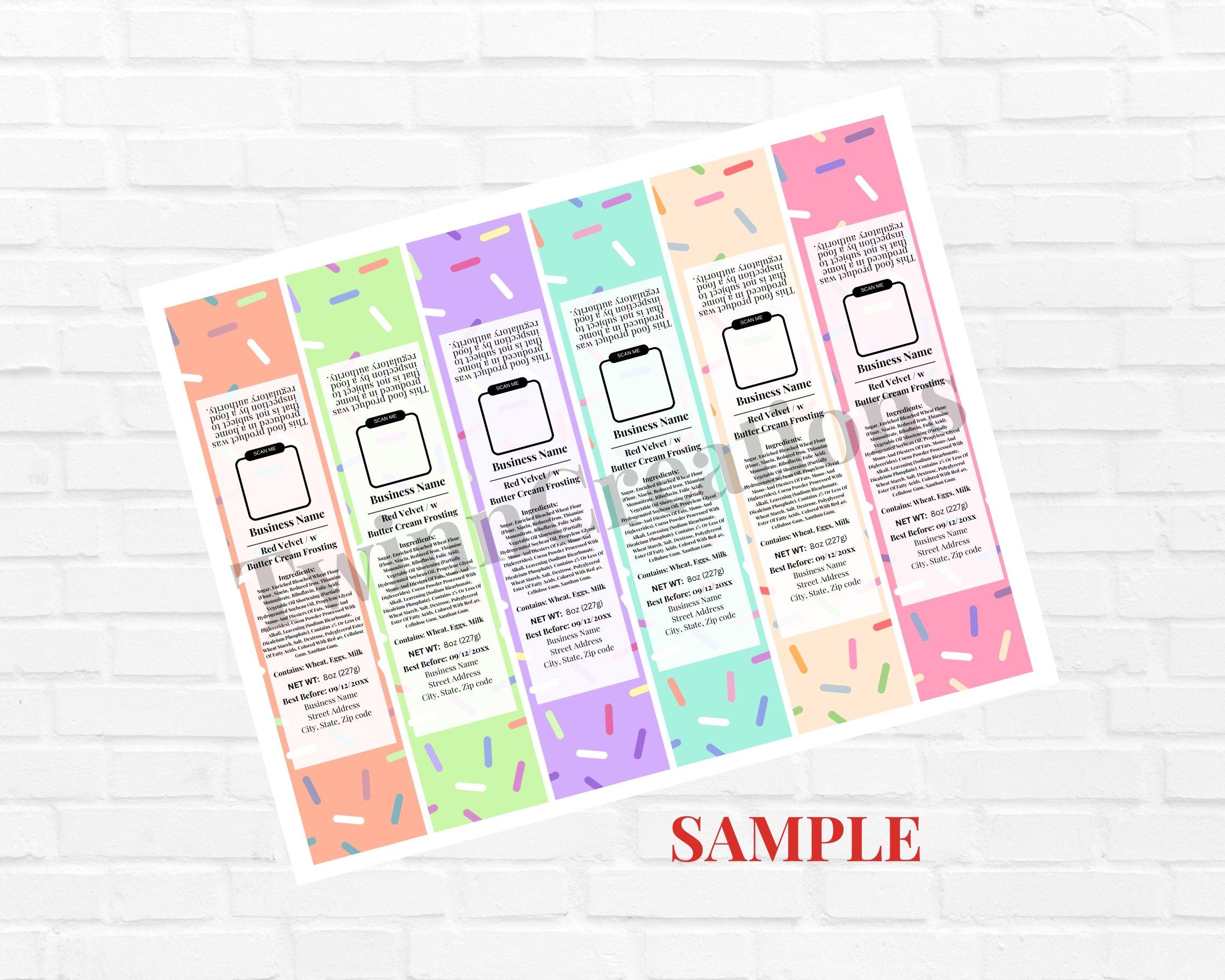 Mini Cake Tin Label Printable, Sprinkles Theme, Editable Canva Template ...