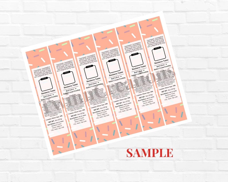 Mini Cake Tin Label Printable, Sprinkles Theme, Editable Canva Template ...