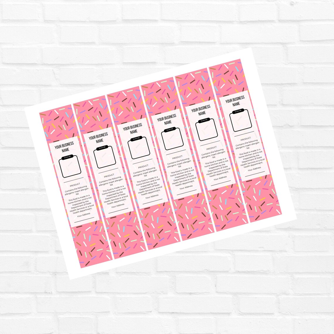 Mini Cake Tin Label Printable, Donut Sprinkles Theme, Editable Canva ...