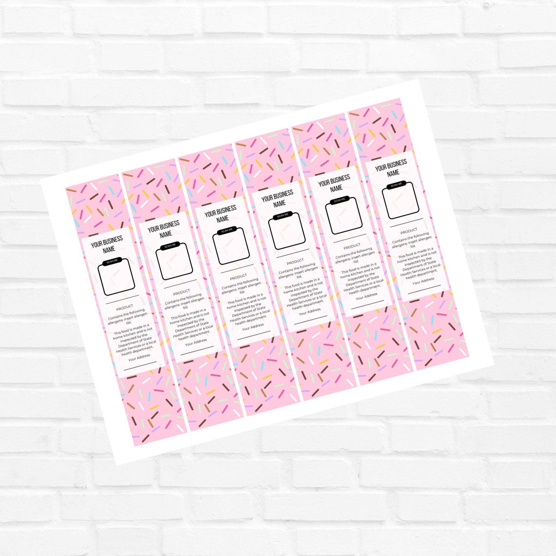 Mini Cake Tin Label Printable, Donut Sprinkles Theme, Editable Canva ...