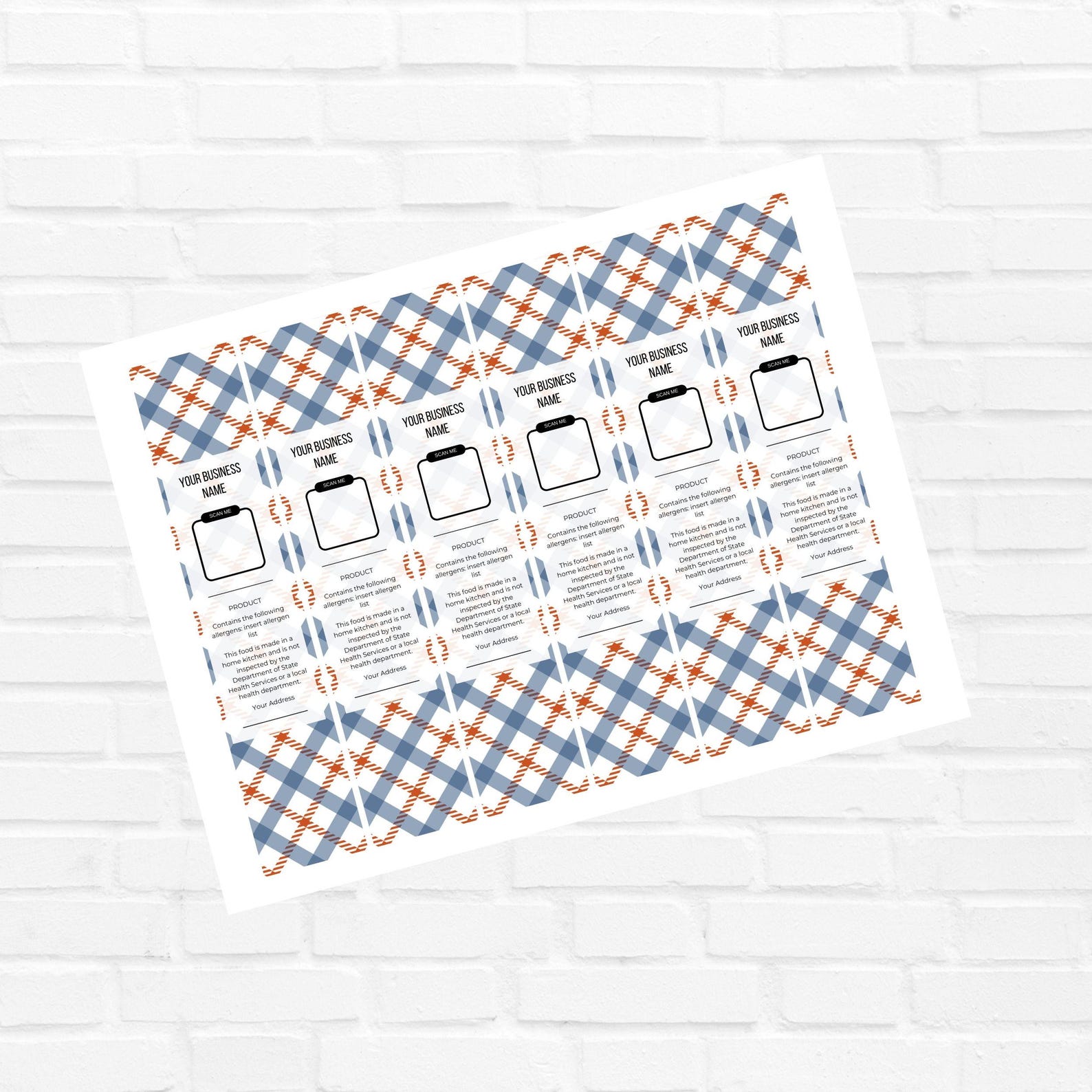 Mini Cake Tin Label Printable, Fall Plaid Theme, Editable Canva ...