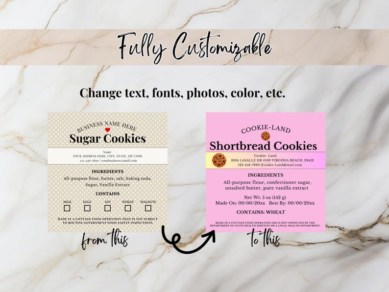 Cookie Label Printable, Back to School Theme, Editable Canva Template ...