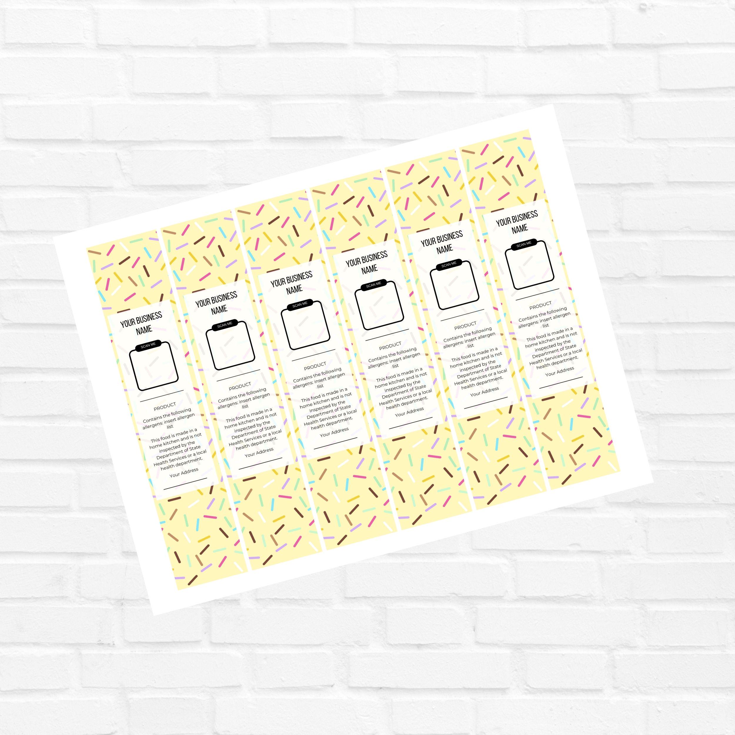 Mini Cake Tin Label Printable, Donut Sprinkles Theme, Editable Canva ...