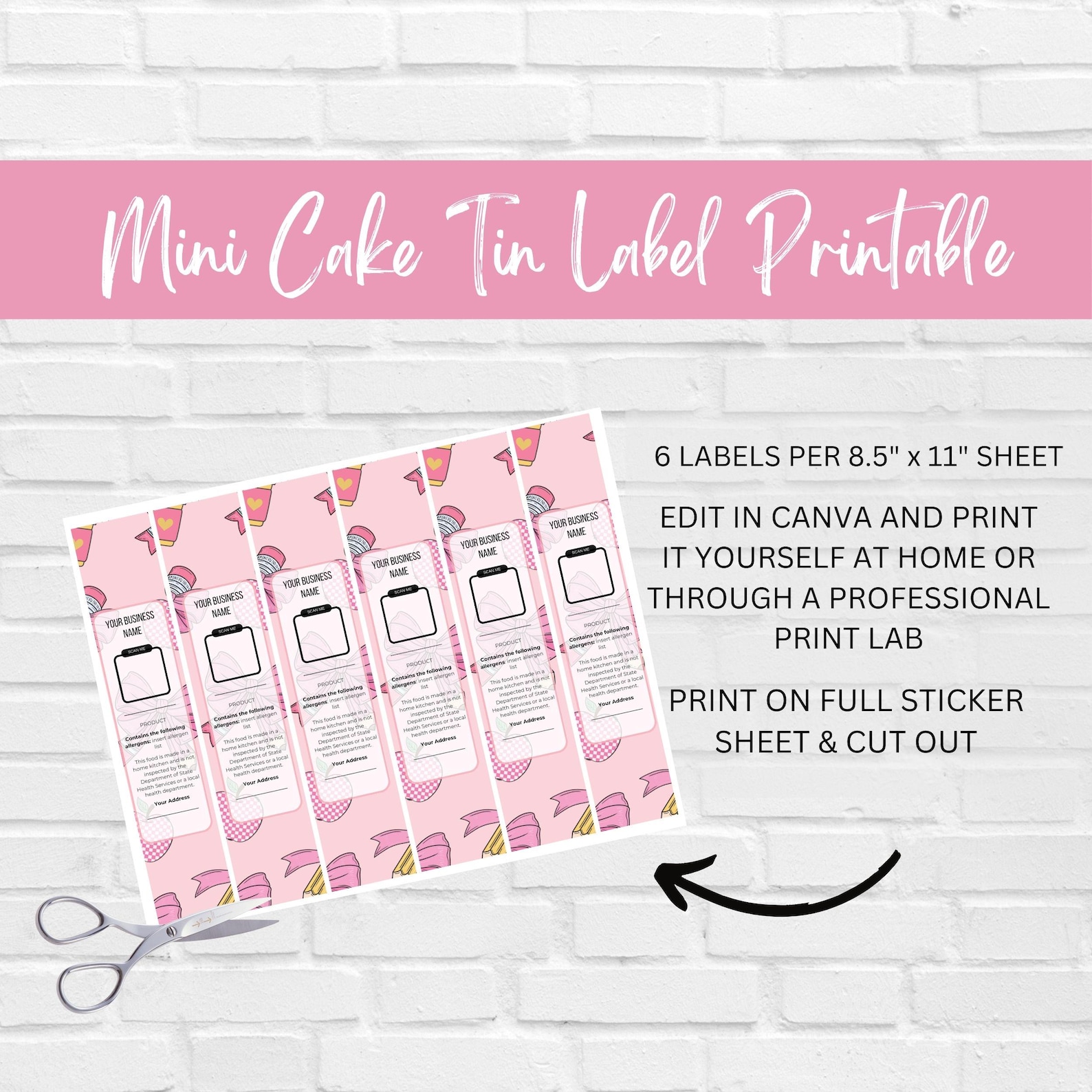 Mini Cake Label , Mini Loaf Baking Pan Label, Mini Cake Label, Loaf Pan ...