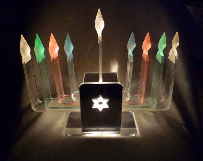 Judaica Electric Lucite Rainbow Chanukah Menorah - Etsy
