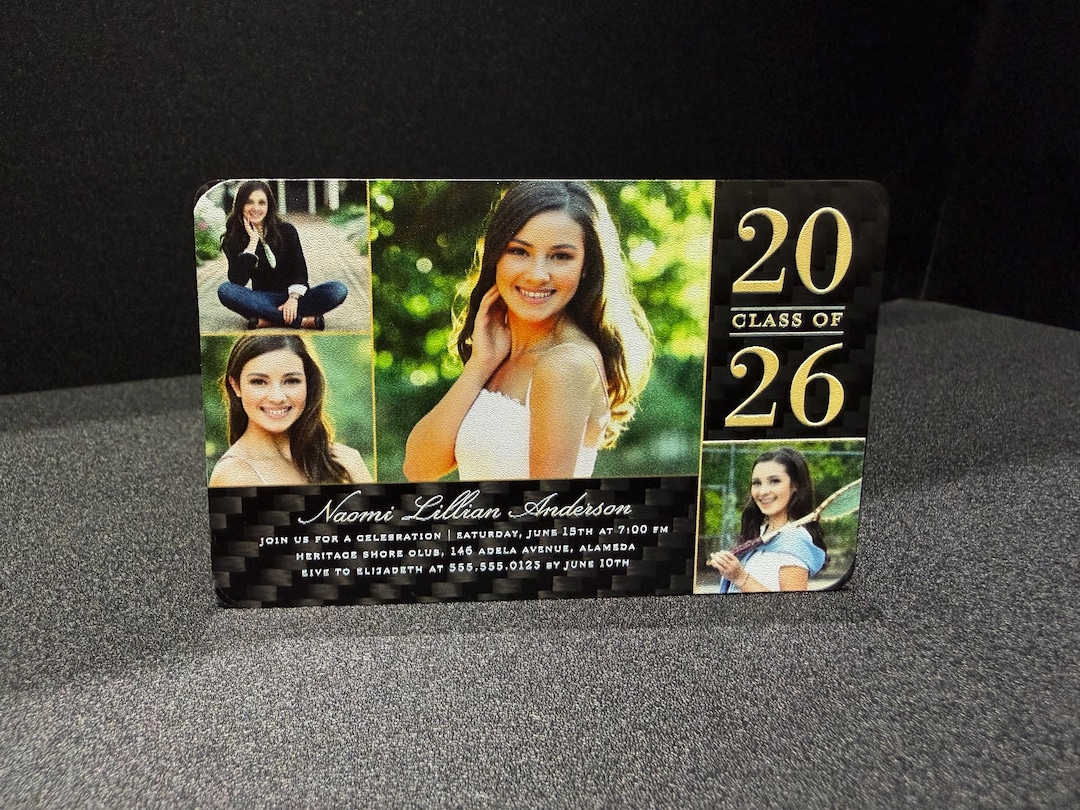 Custom Carbon Fibre Graduation Card - Unique Graduation Invitations ...