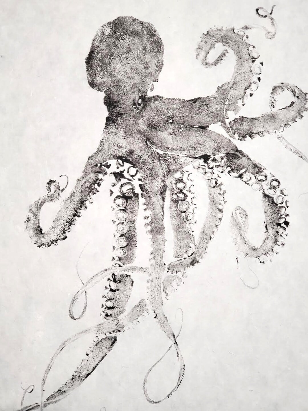 OCTOPUS firm Touch GYOTAKU Reproduction Print on Washi Paper ...