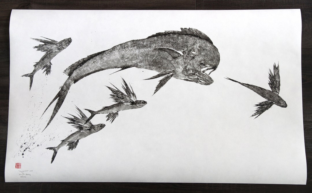 Limited Edition Reproduction Gyotaku Prints of "singled Out" on ...