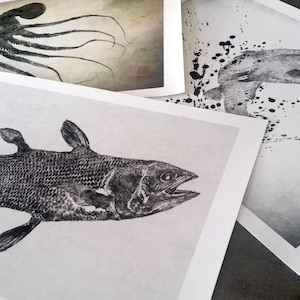GAR Gyotaku Reproduction Print Traditional Japanese Fish Art | Etsy