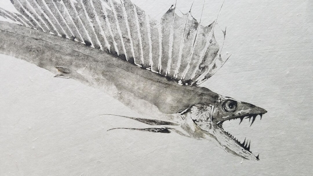 Lancetfish - Deep Water Serpent - Reproduction GYOTAKU Print ...