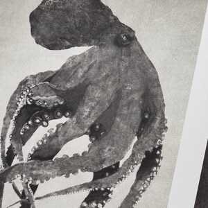 OCTOPUS Gyotaku Print flow of Water Traditional - Etsy