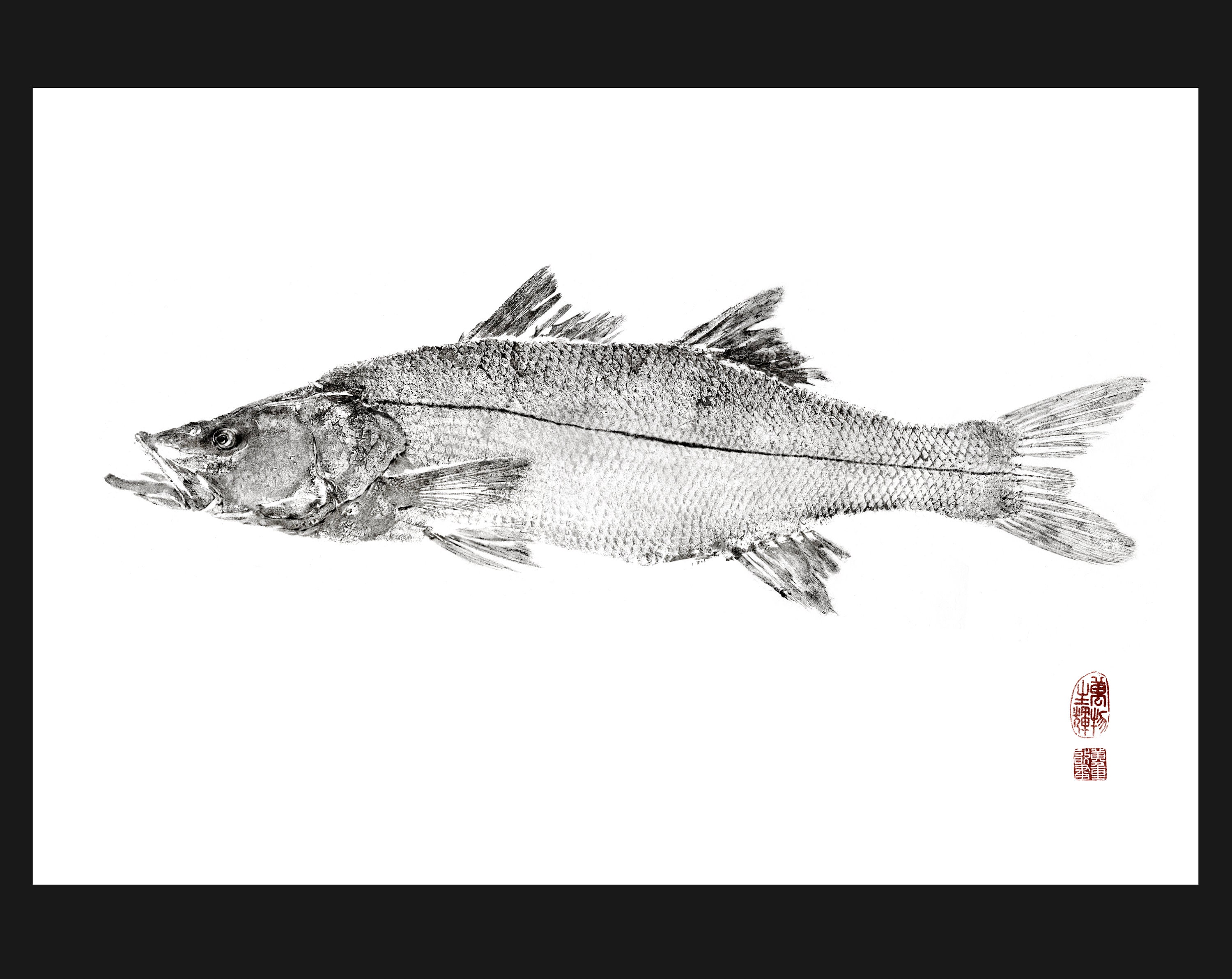 Snook robalo GYOTAKU Print Traditional Japanese Fish Art | Etsy