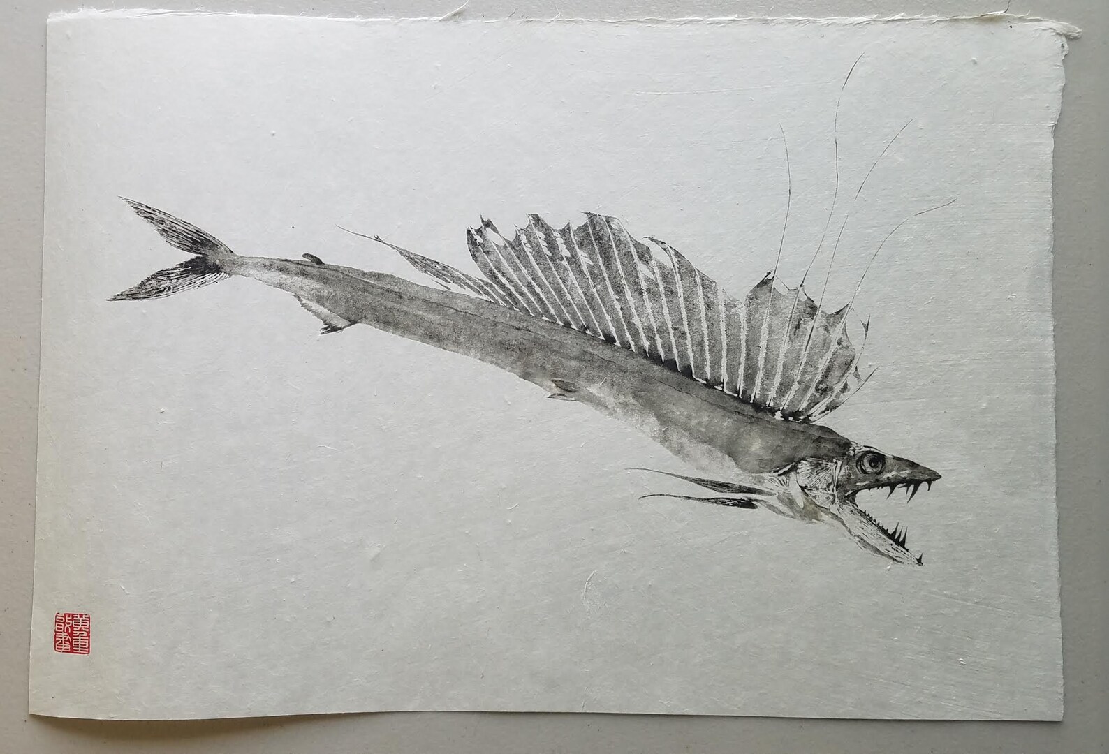 Lancetfish - Deep Water Serpent - Reproduction GYOTAKU Print ...
