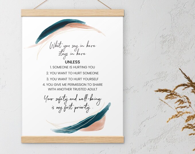 Therapist Office Decor Social Worker Gift Confidentiality Sign School ...