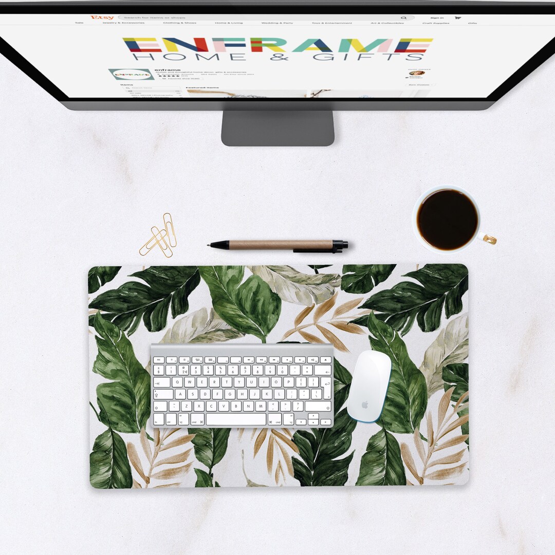 Extra Large Desk Mat, Personalized Office Decor for Women, Tropical ...