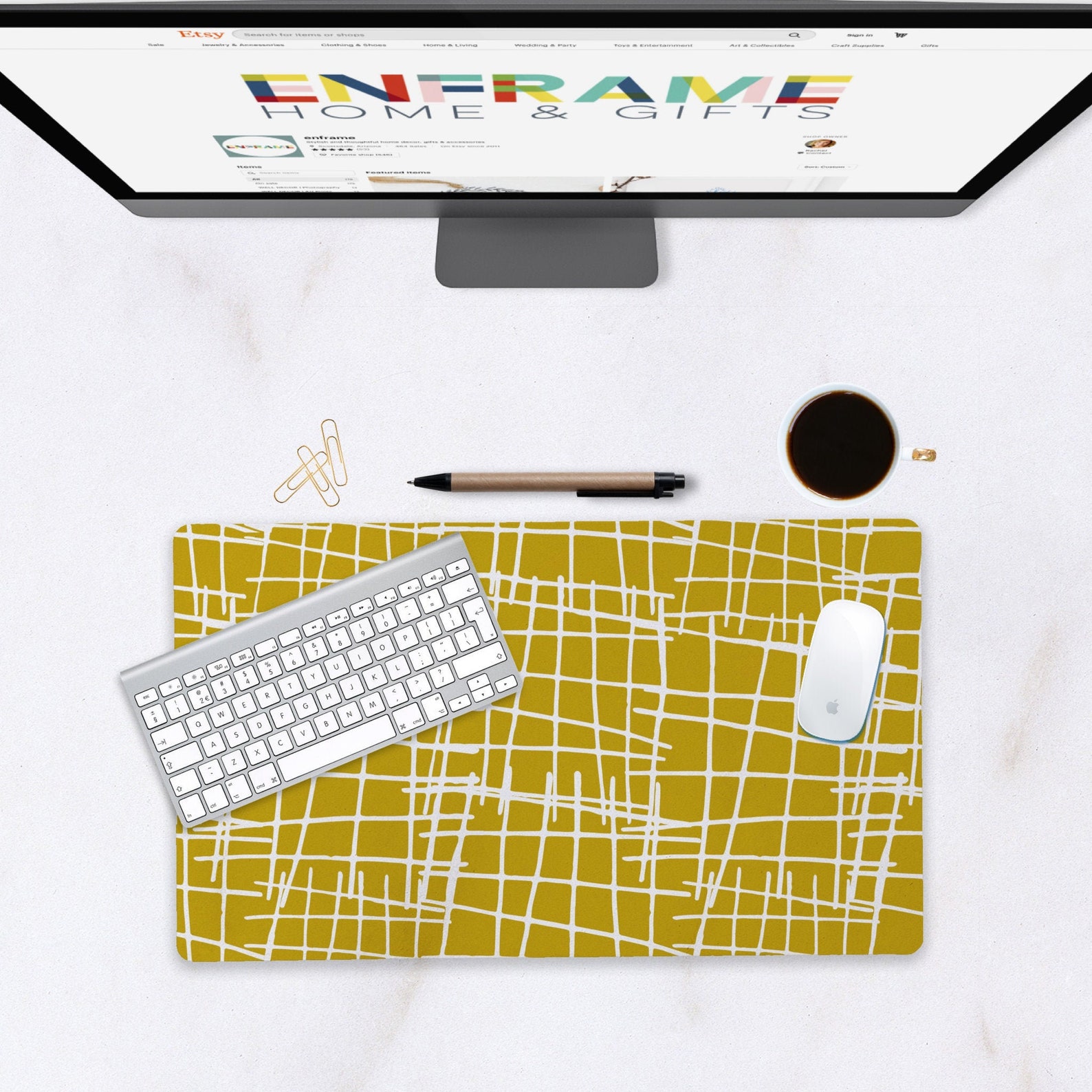 Extended Mouse Pad Extra Large Desk Mat Modern Office | Etsy