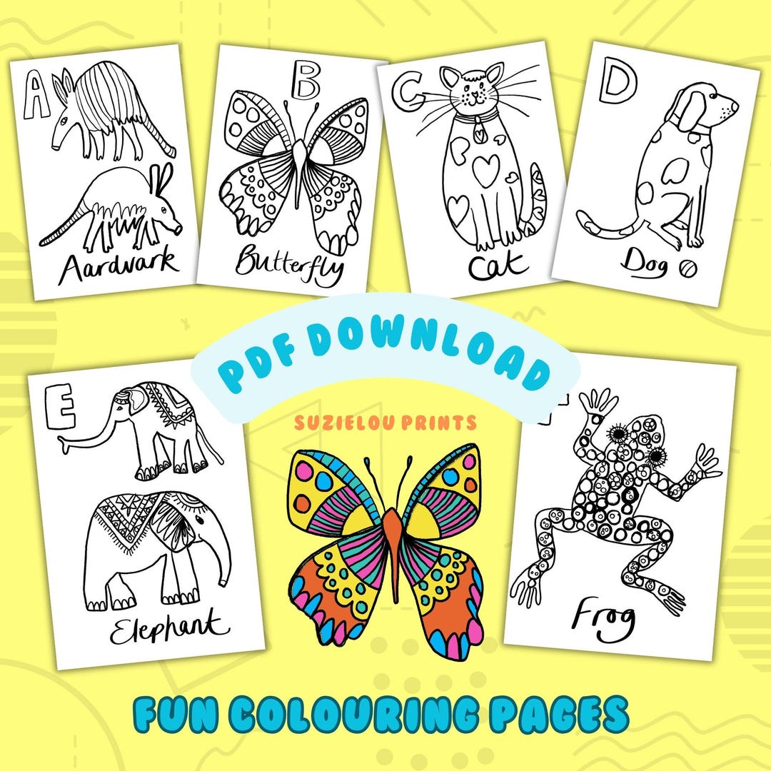 Easy Animals: Fun and Bold Colouring Book by Suzielou Prints - Etsy
