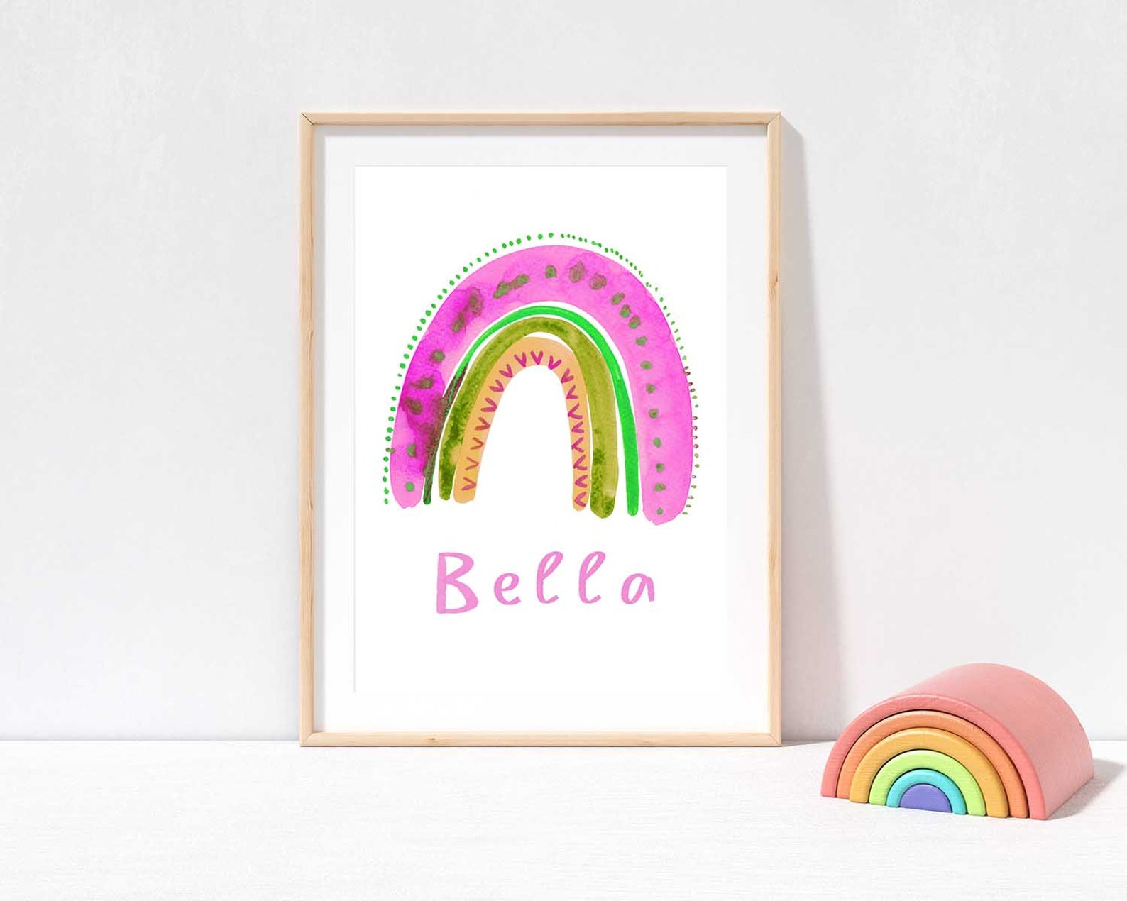 Rainbow Name Art Nursery Wall Art Kids Personalised Name - Etsy