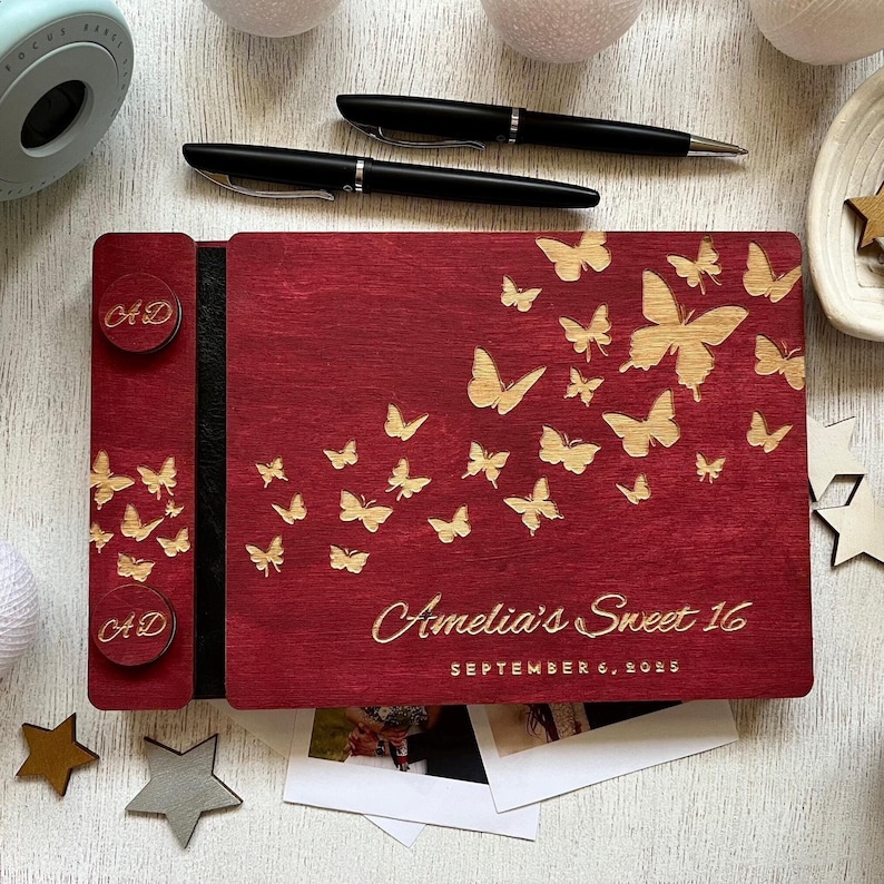 Personalized Butterfly Guest Book: Sweet 16, Quinceañera, Bat Mitzvah ...