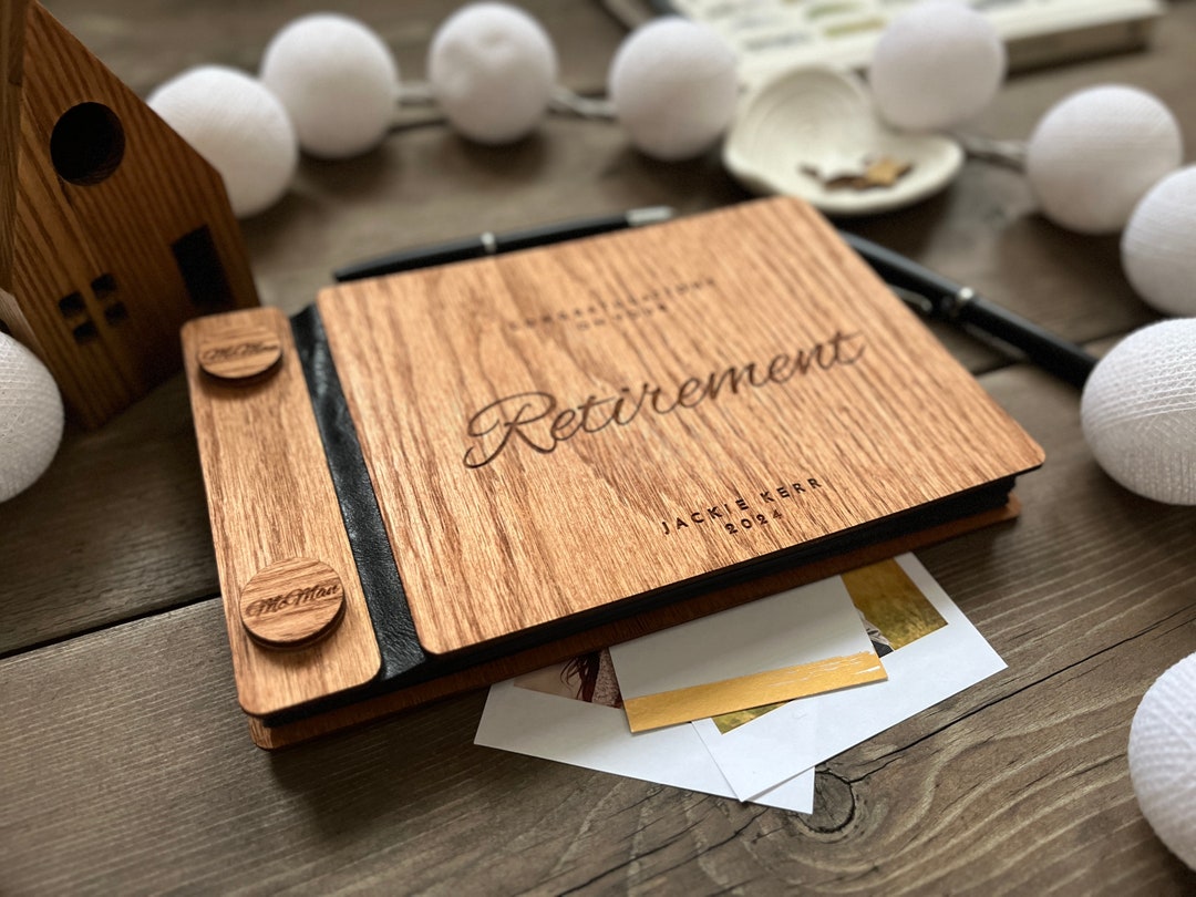 Personalized Retirement Guest Book, Custom Engraved Album ...