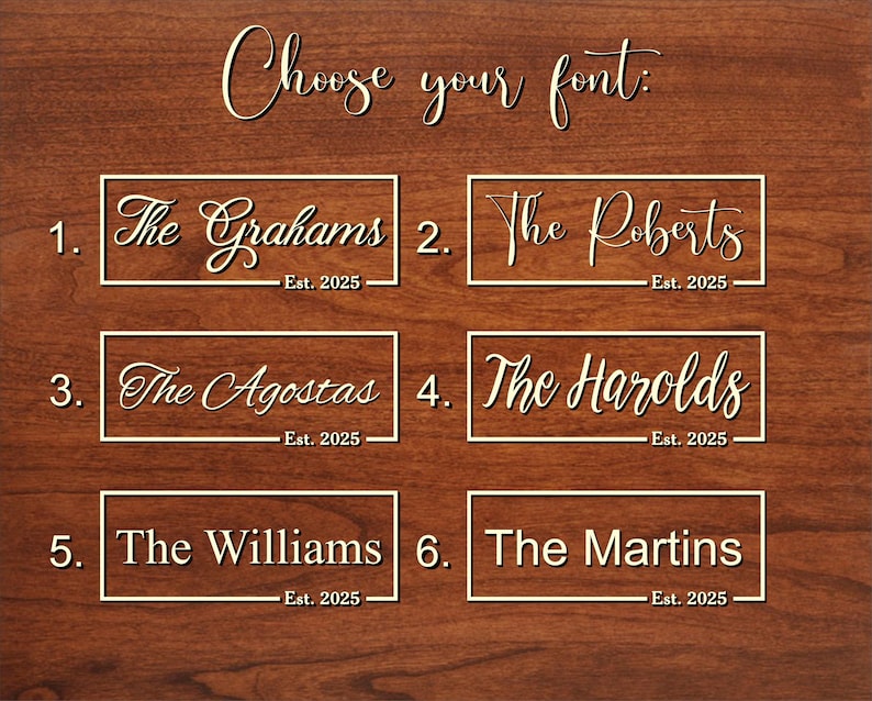 Last Name Personalized Wood Sign, Established Family Name Sign, Wedding ...