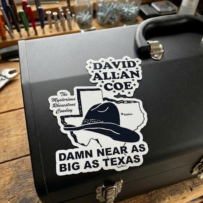 David Allan Coe Texas Sticker | Mysterious Rhinestone Cowboy Decal - Etsy