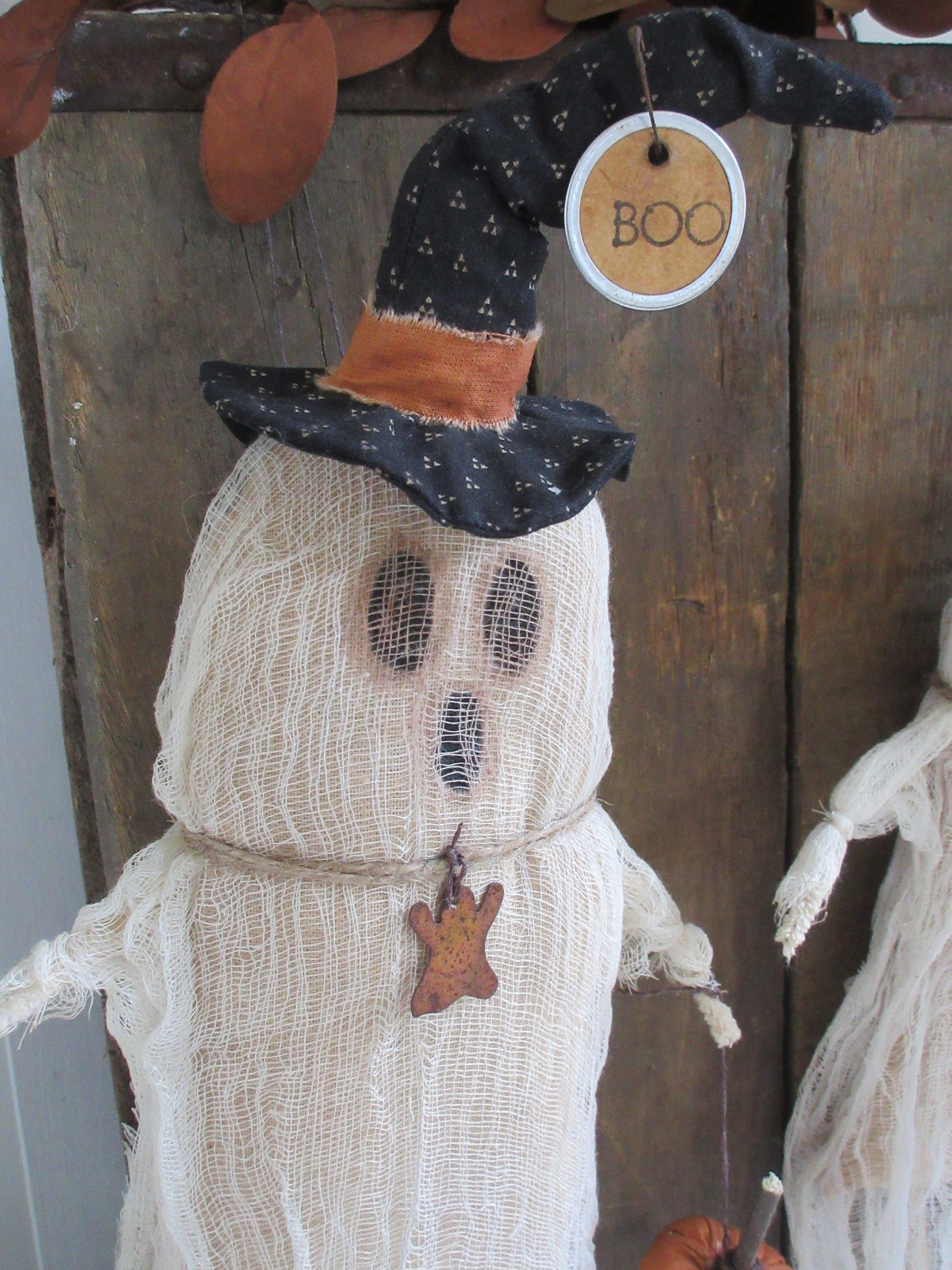 Primitive Handmade Ghost - Chase - Halloween Decor - Handmade Folk Art ...