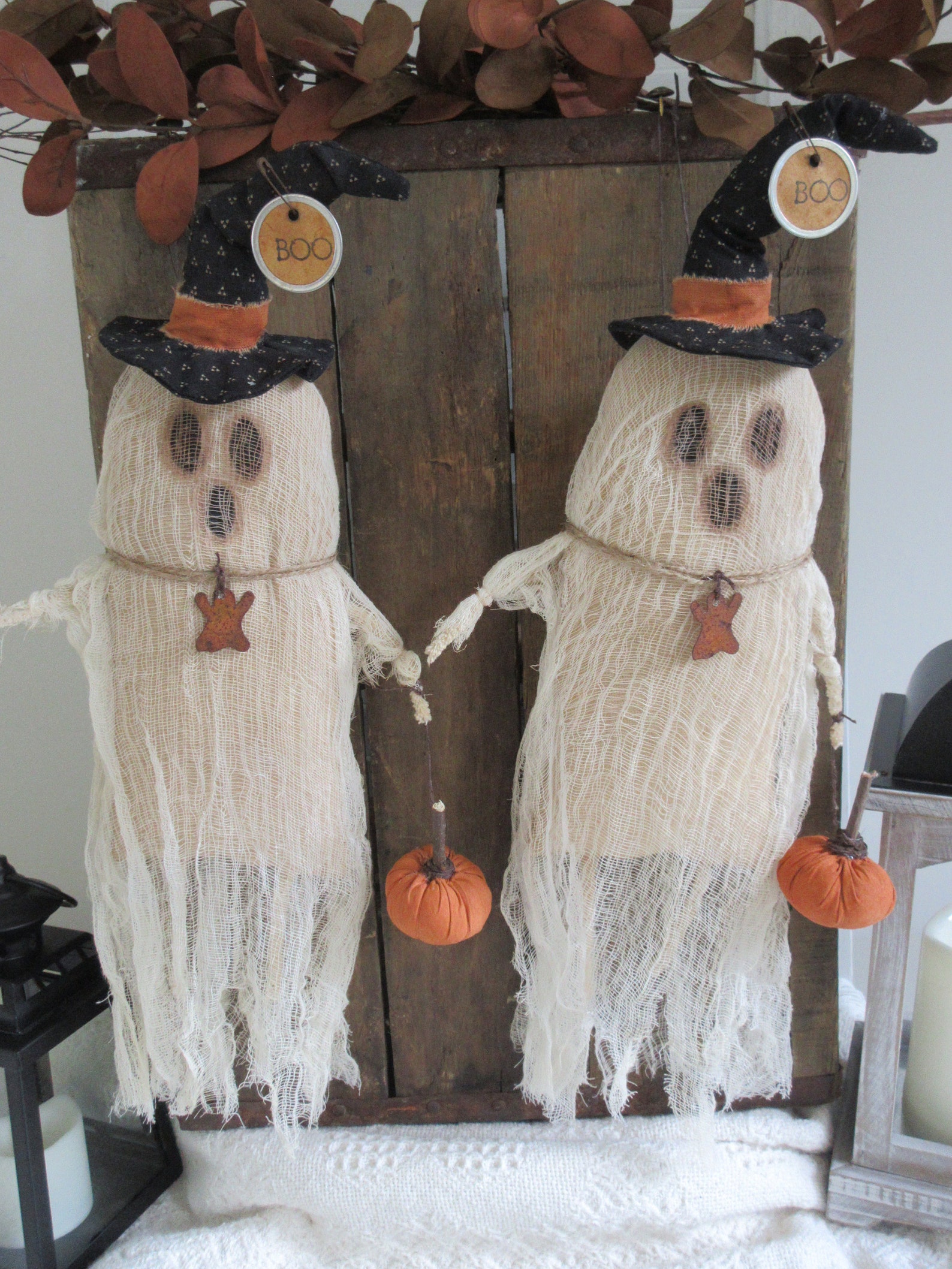 Primitive Handmade Ghost - Chase - Halloween Decor - Handmade Folk Art ...