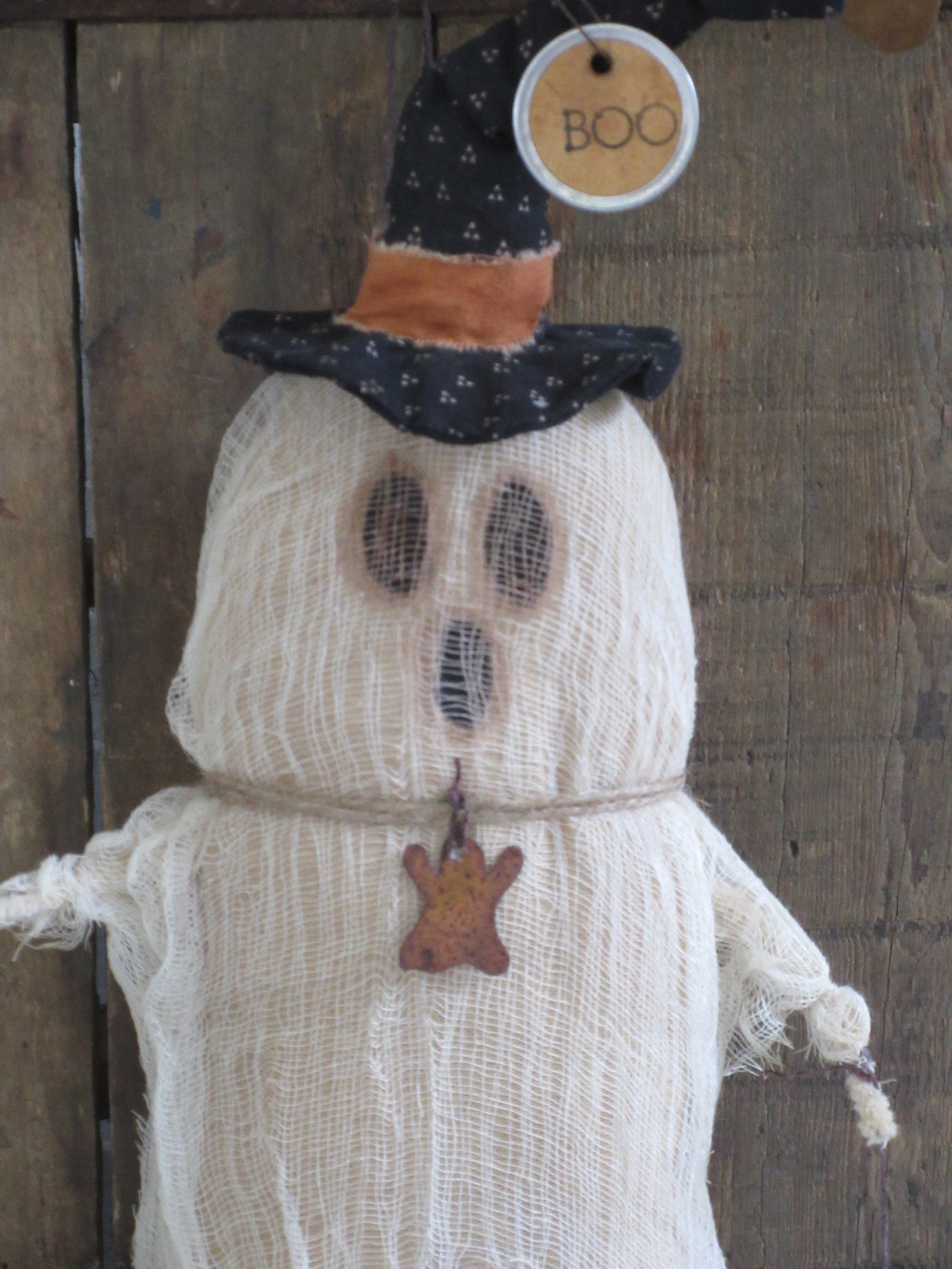 Primitive Handmade Ghost - Chase - Halloween Decor - Handmade Folk Art ...