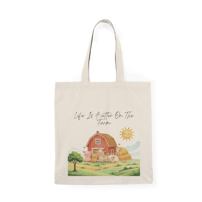Farm Life Canvas Tote Bag | Country Living, Reusable Farmhouse Bag - Etsy