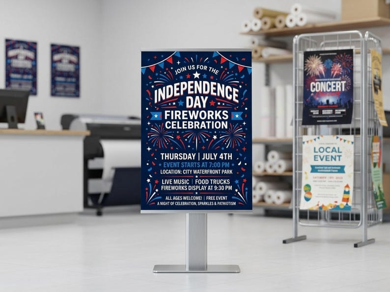 Independence Day Fireworks Flyer SVG PNG - July 4 Event Poster - Etsy