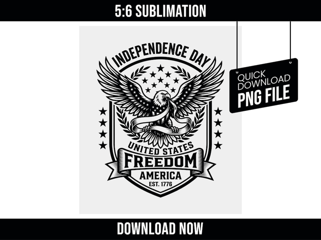 Independence Day Freedom PNG Design - America Est 1776 Download - Etsy