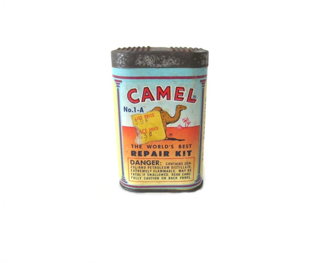 Vintage Camel Tire Repair Kit - Camel Advertising Container- Rubber ...