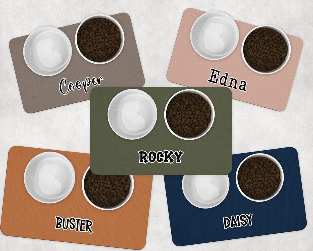 Personalized Dog Food Mat, Custom Pet Gift for New Puppy, Cat Food Mat ...