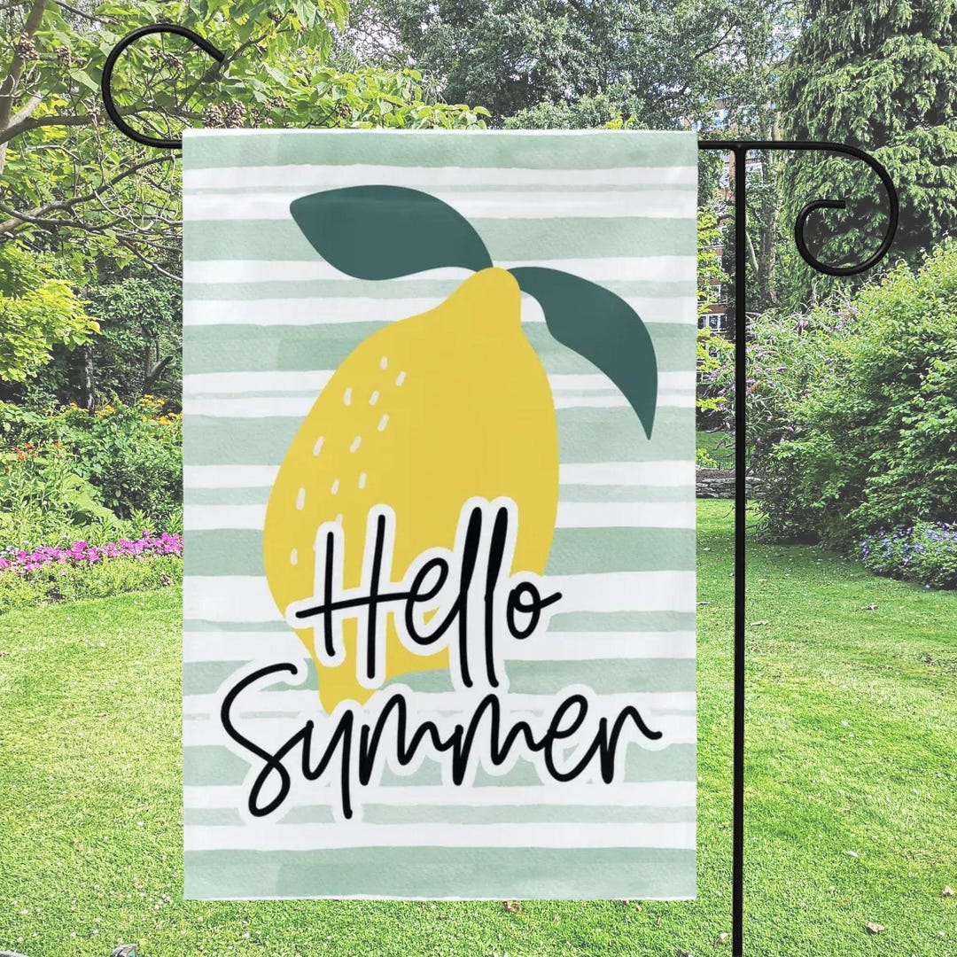 Lemon Garden Flag, Spring Garden Flag, Summer Garden Flag, Hello Summer ...