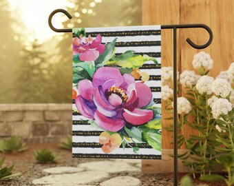 Summer Garden Flag, Retro Garden Flag, Daisy Decor, Spring Garden Flag, Porch Decor, Be Groovy ...