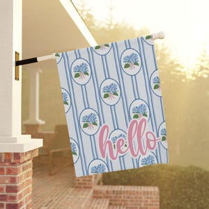 Garden Flag, Blue Hydrangea Welcome Banner for Spring and Summer ...