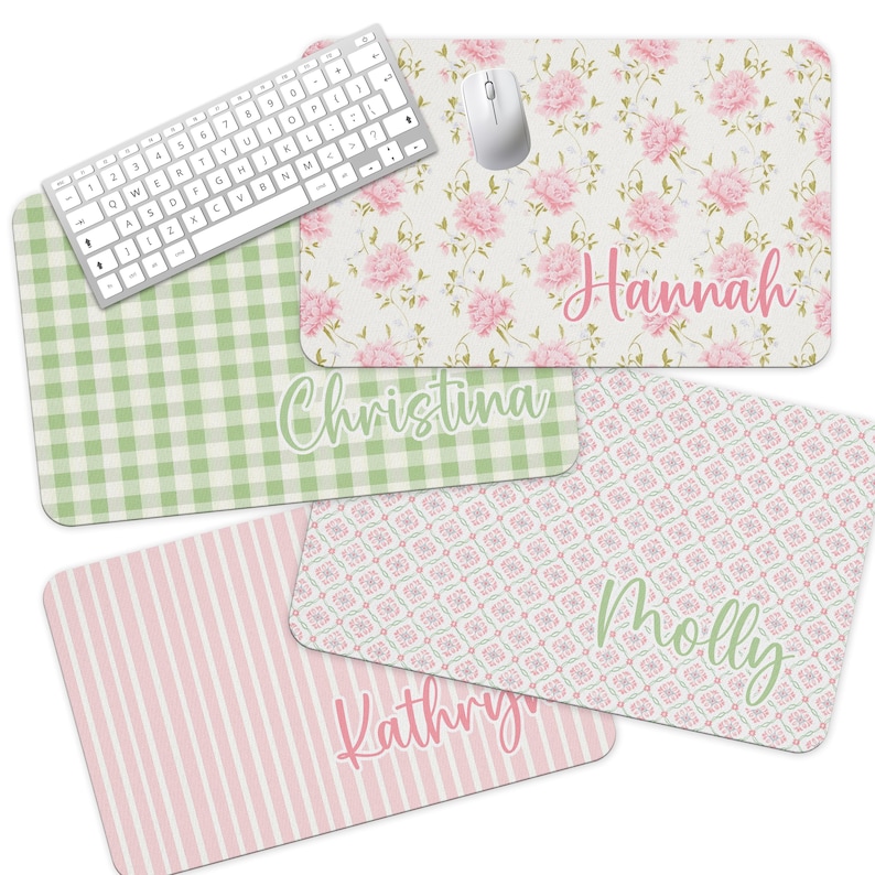 Name Desk Pad, Personalized Mouse Pad, Monogram Preppy Desk Office ...