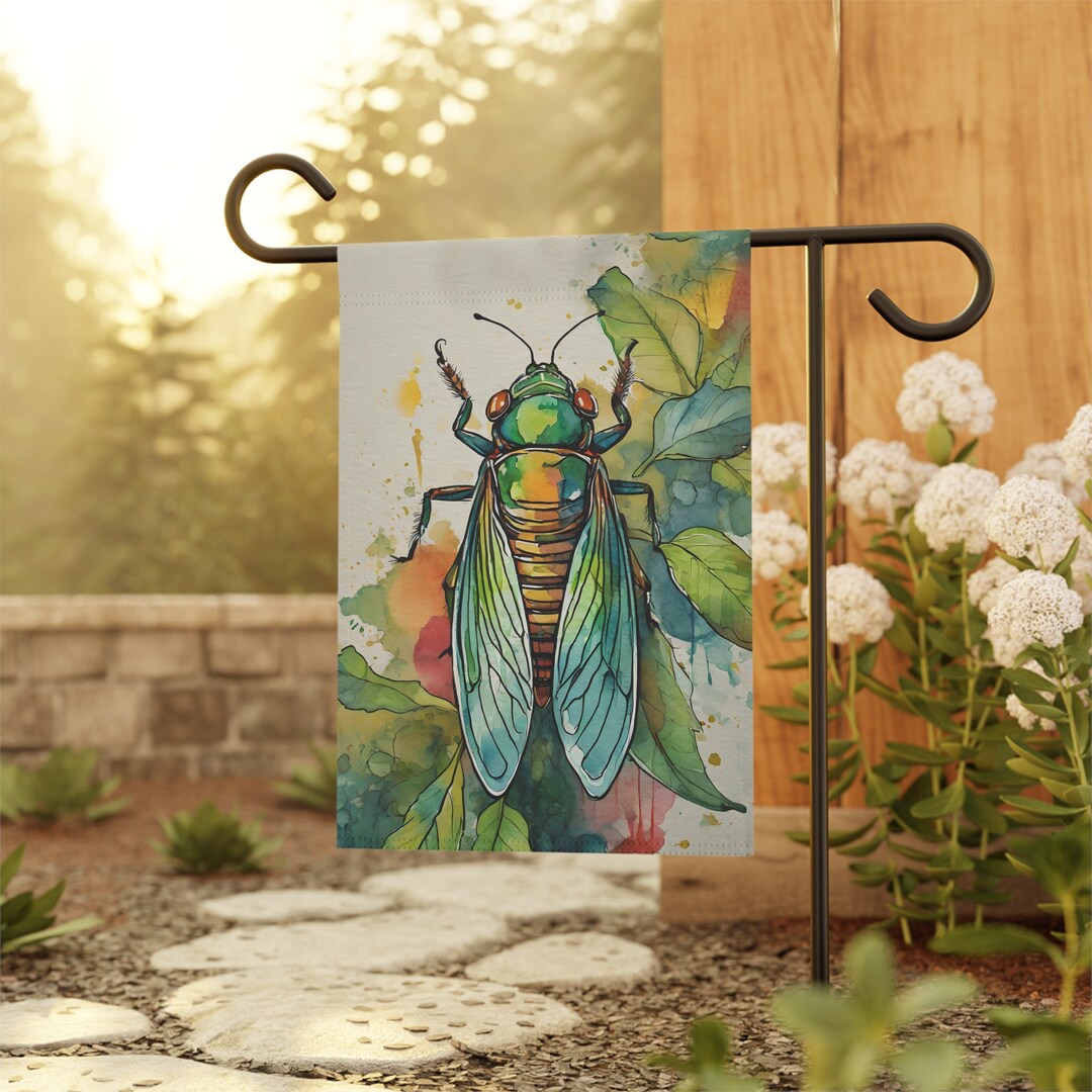 Cicada Garden Flag, Spring Garden Flag, Summer Garden Flag, Gardener ...