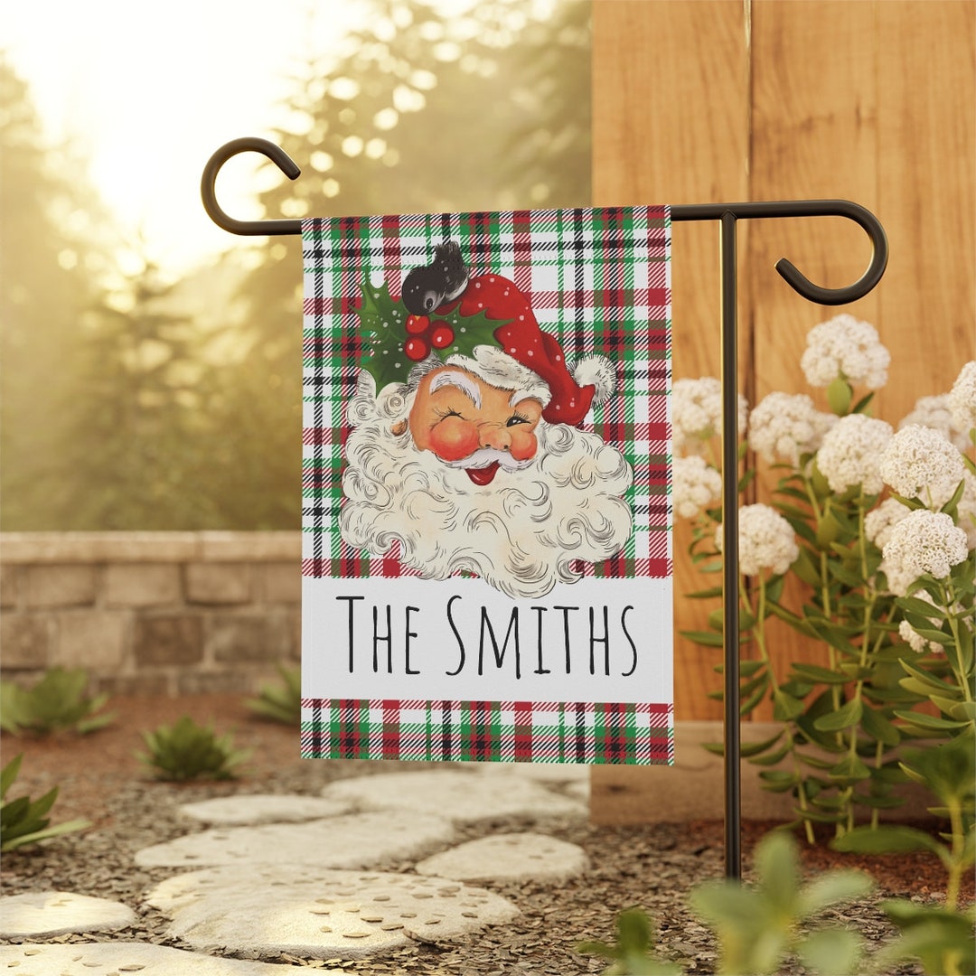 Santa Flag, Christmas Garden Flag, Holiday Flag, Decor, Gingerbread ...