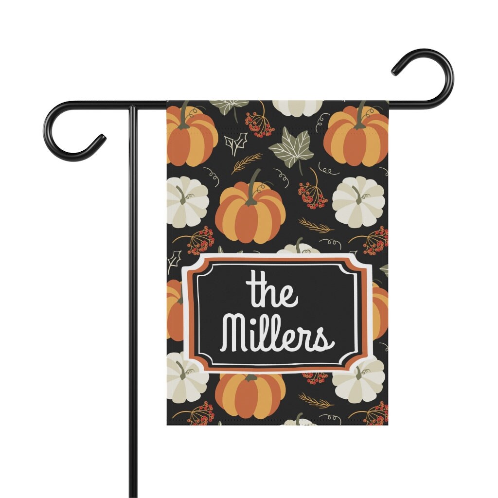 Fall Garden Flag, Halloween Garden Flag, Personalized Flag,pumpkin ...