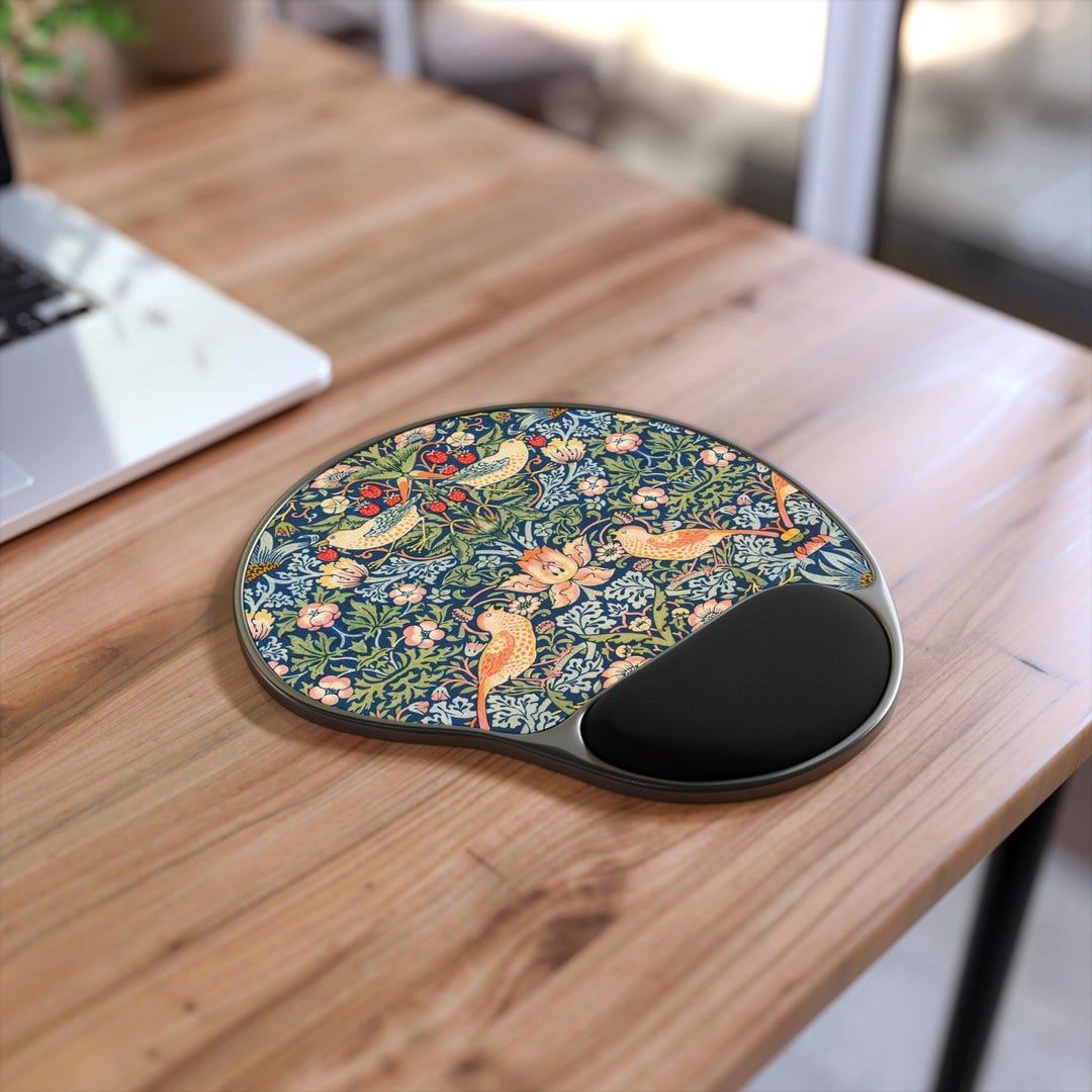 William Morris Mouse Pad With Wrist Rest, Desk Accessories, Desk Mat ...