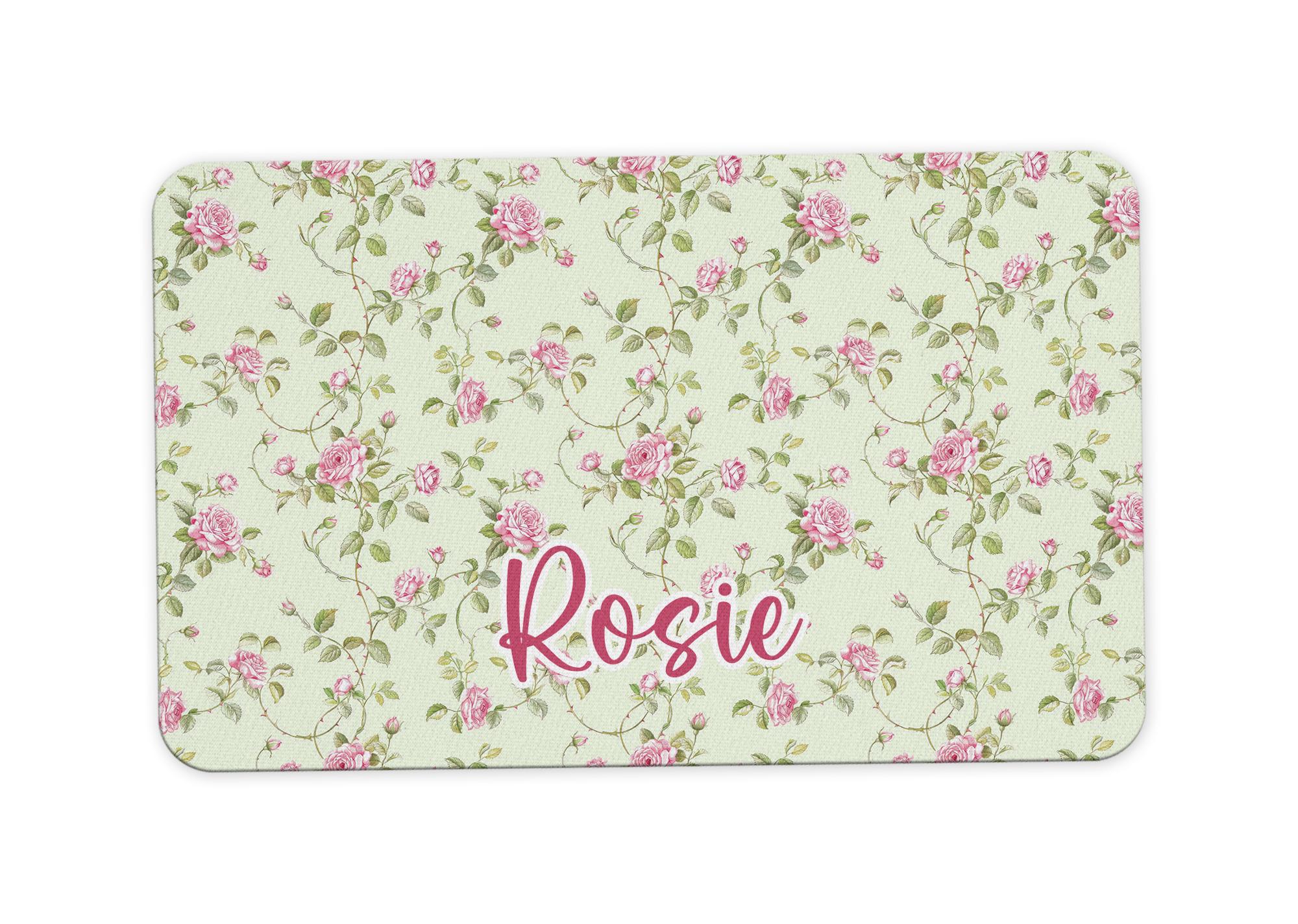 Personalized Name Desk Pad: Pink & Green Floral Office Decor - Etsy