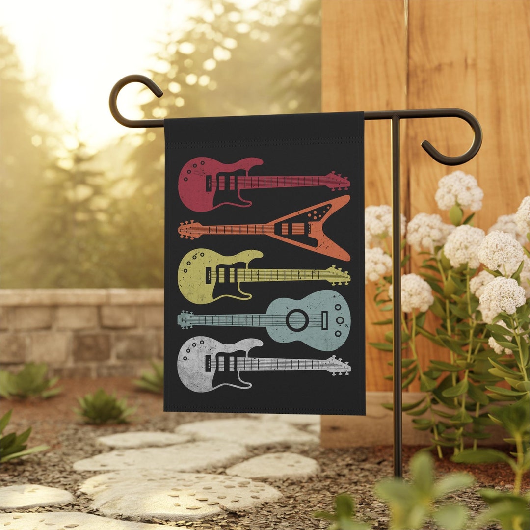 Garden Flag, Guitar Music Teachers Gift, Classroom Decor, House Banner ...