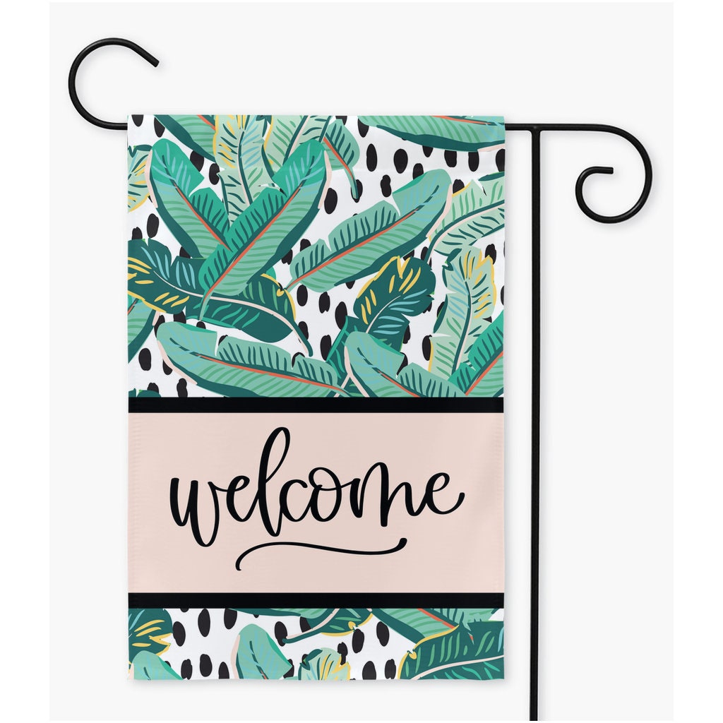 Tropical Welcome Yard Flags Spring Garden Flag Spring Garden - Etsy