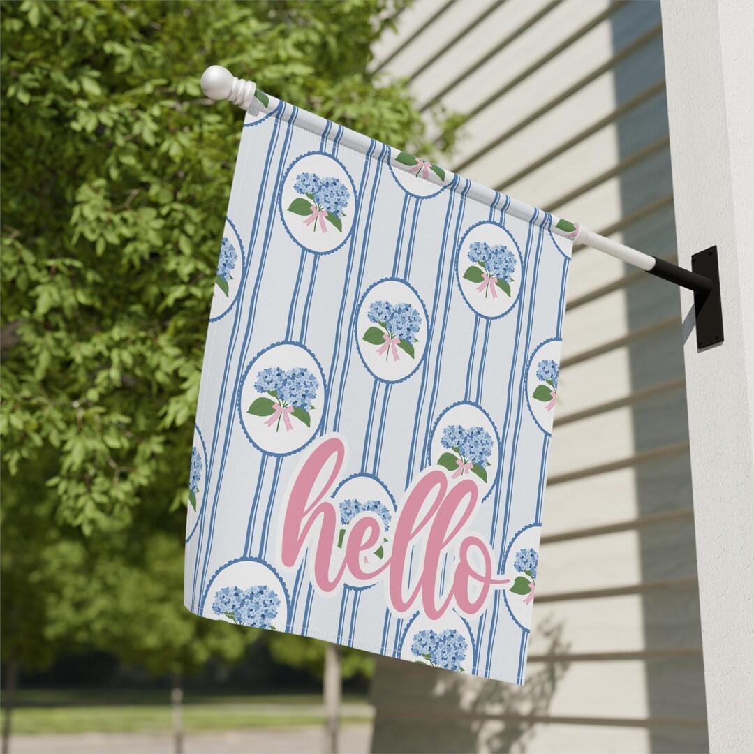 Garden Flag, Blue Hydrangea Welcome Banner for Spring and Summer ...